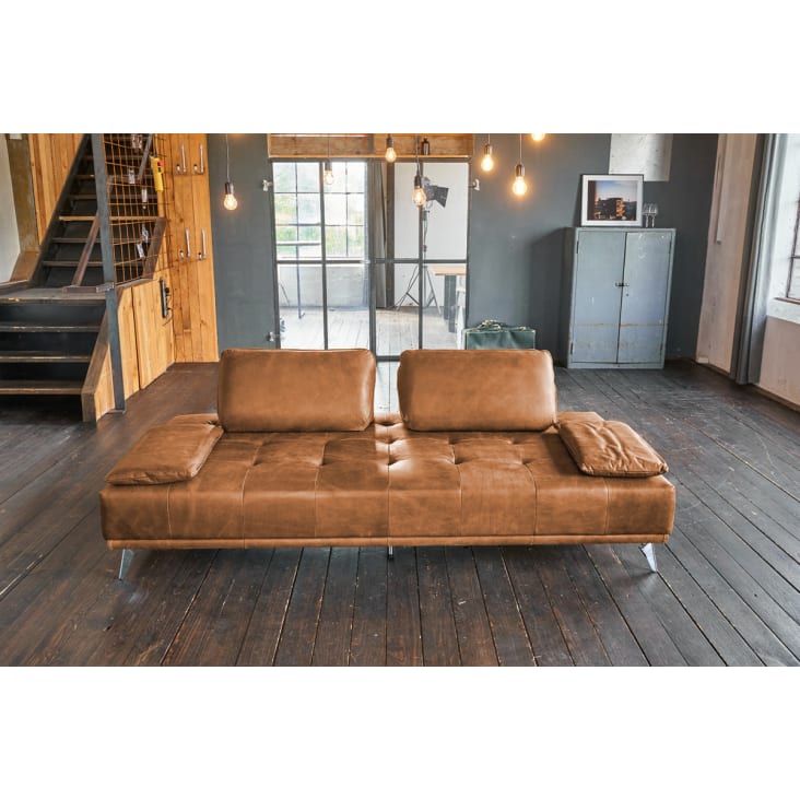 Daybed aus Leder cognac