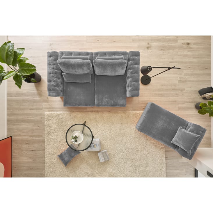 Modulsofa aus 2 Sitzelementen aus Cord, grau SEPHI | Maisons du Monde