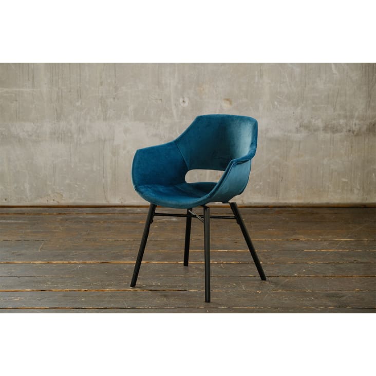 Stuhl aus Samt, blau ZAJA | Maisons du Monde