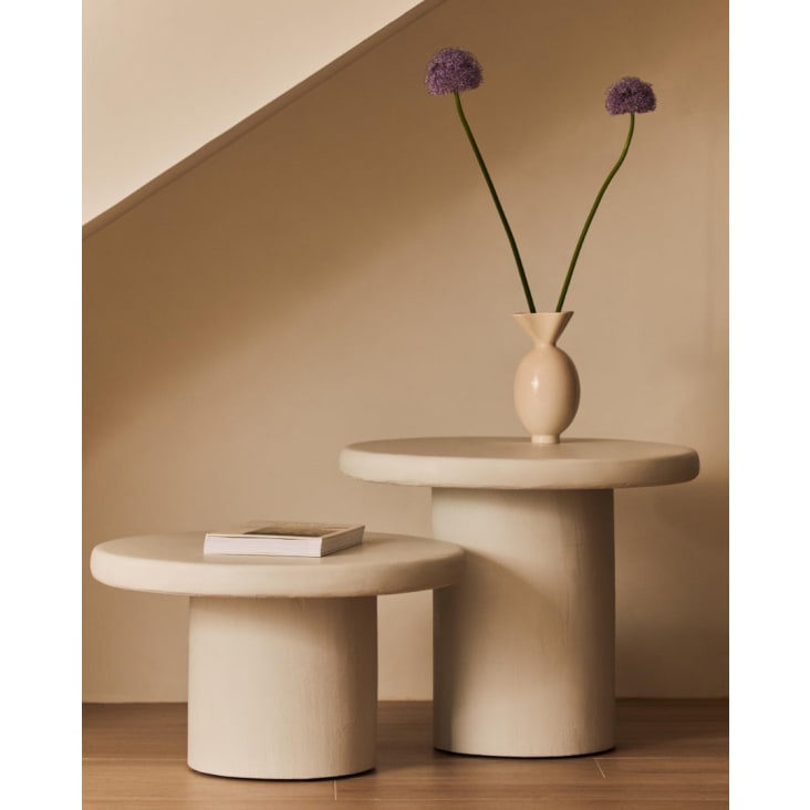 Table d’appoint du microciment en couleur blanc 45 cm REBOZUELO BY ...