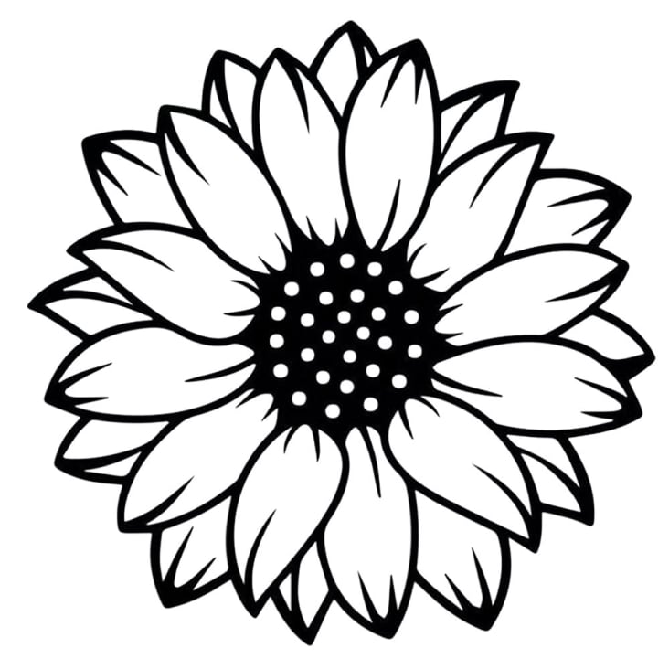 Wanddekoration Sonnenblume aus Metall, 75 cm, schwarz | Maisons du Monde