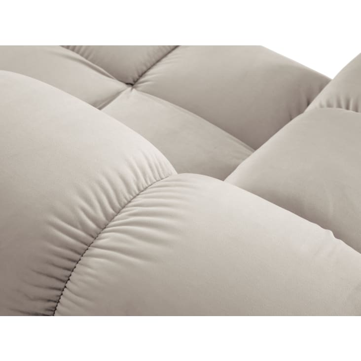 Sofá modular derecho 4 plazas de terciopelo beige claro Bellis | Maisons du Monde