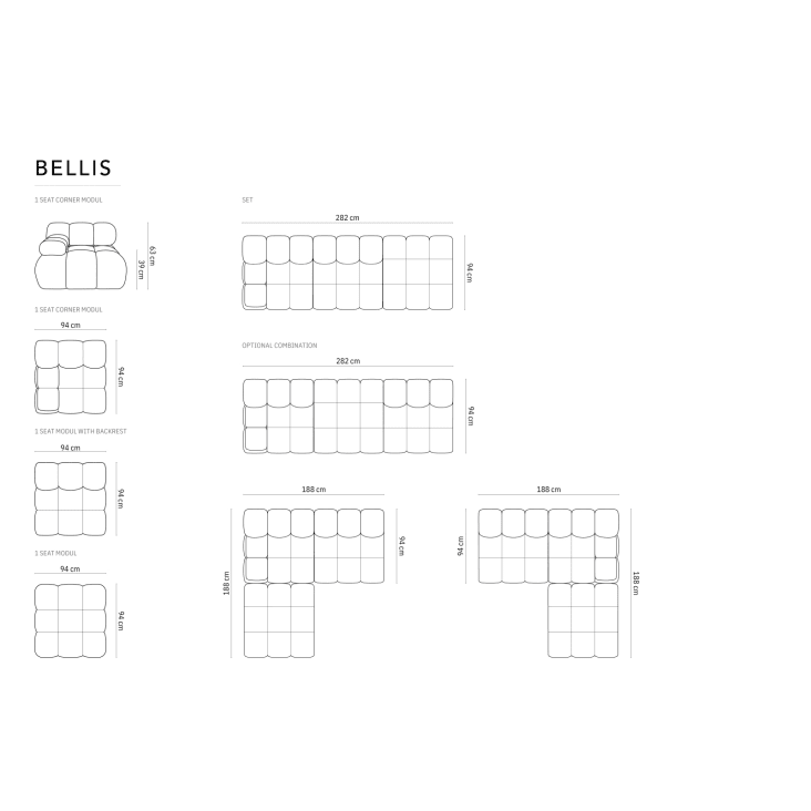 Sofá modular derecho 4 plazas de terciopelo amarillo Bellis | Maisons du Monde