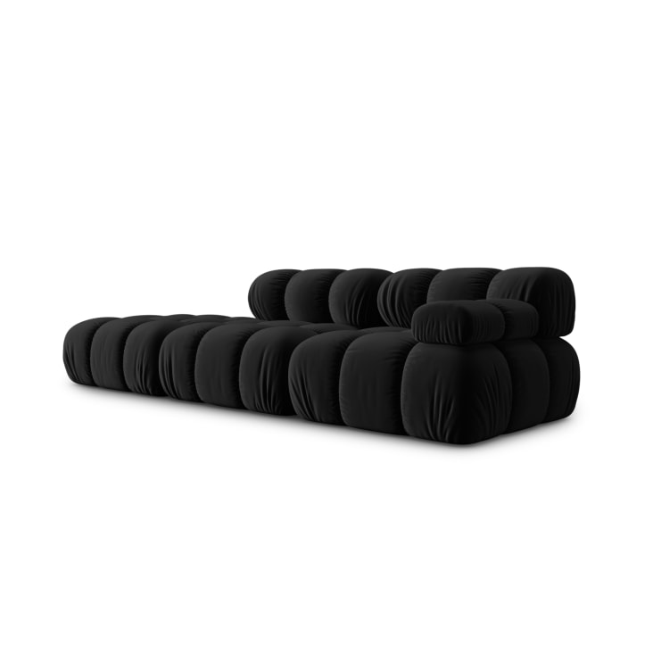 Canapé modulable gauche 4 places en tissu velours noir Bellis | Maisons ...