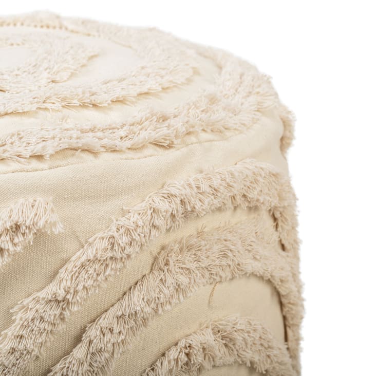 Puf en tejido beige | Maisons du Monde