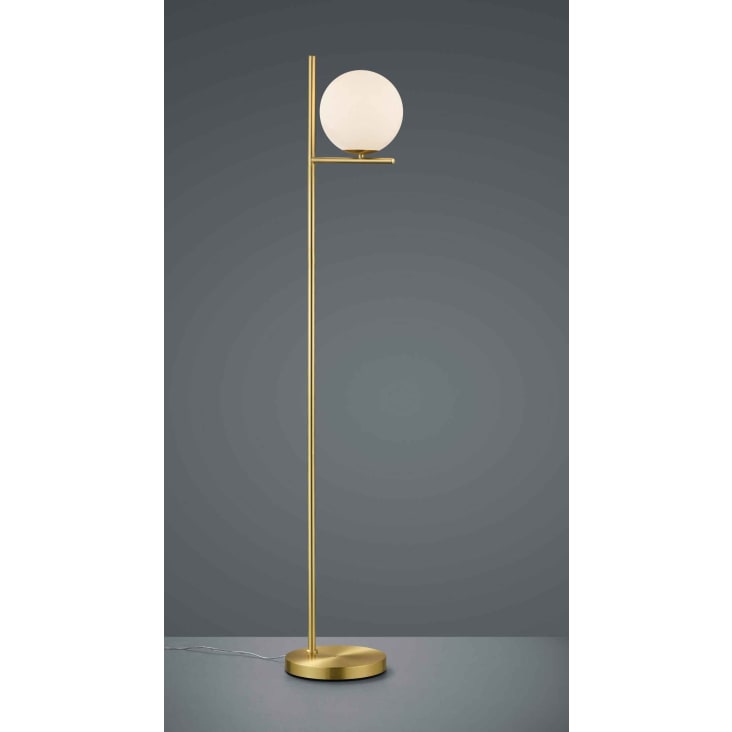 Piantana, metallo e vetro, ottone opaco e bianco, H 150 cm Pure ...