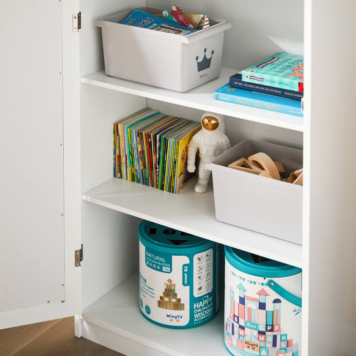 Kinderregal mit Tafel Kinderzimmer MDF Bambus Weiß | Maisons du Monde