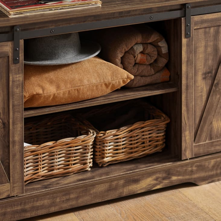 Aparador con puerta corrediza de granero madera marrón | Maisons du Monde
