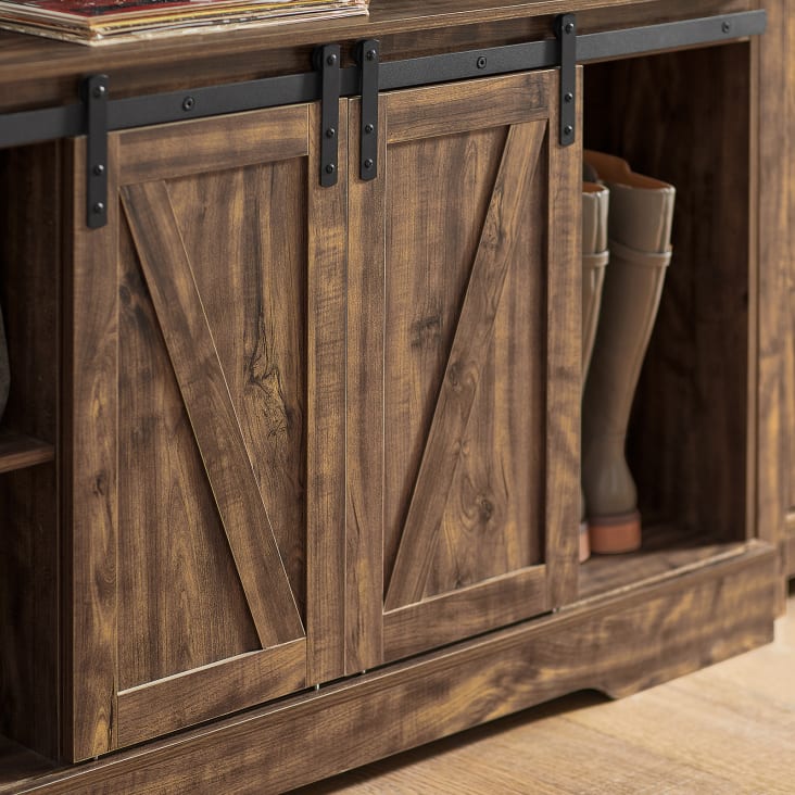 Aparador con puerta corrediza de granero madera marrón | Maisons du Monde