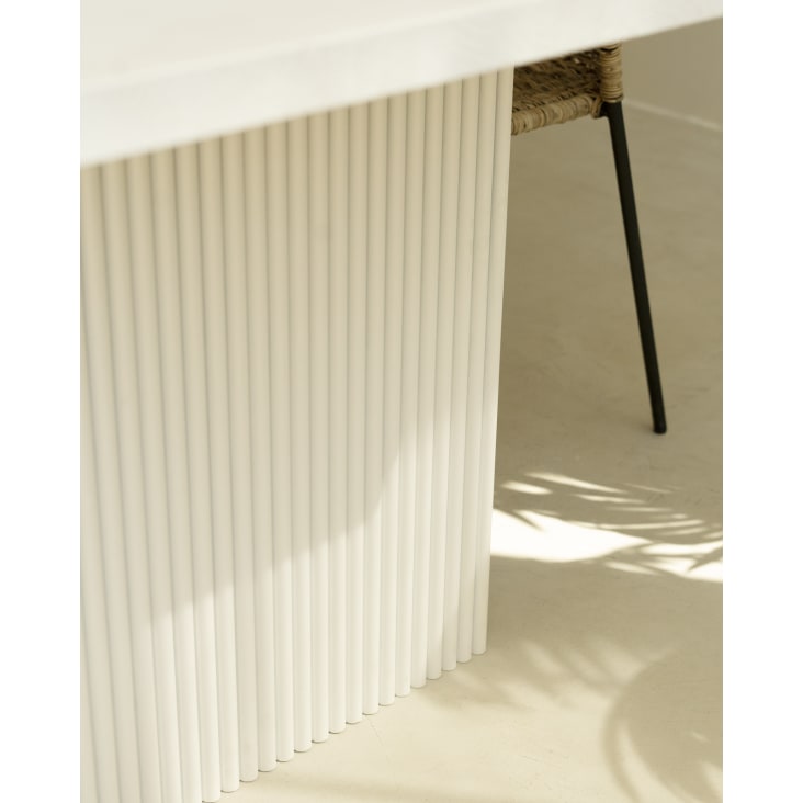 Mesa de comedor de madera maciza en tono blanco de 180x75cm Bali ...