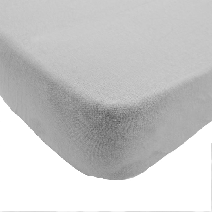 Drap housse bébé gris coton 40x80 cm | Maisons du Monde