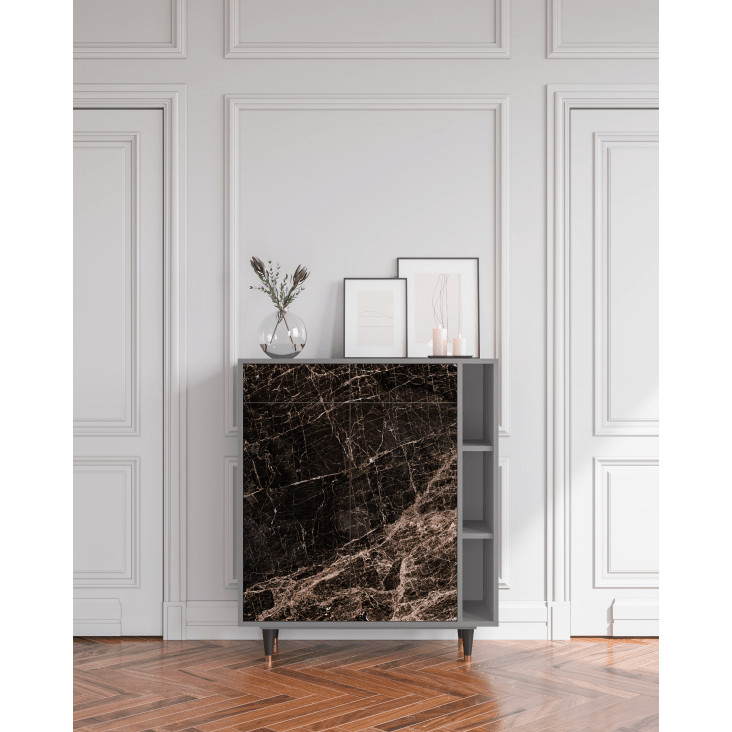 Aparador negro 2 cajones y 2 puertas L 94 cm NIGHT ABYSS | Maisons du Monde