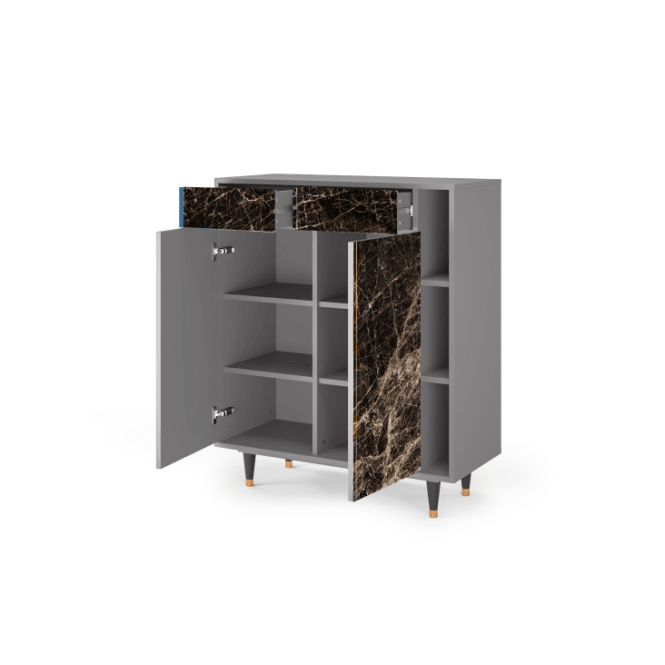 Aparador negro 2 cajones y 2 puertas L 94 cm NIGHT ABYSS | Maisons du Monde