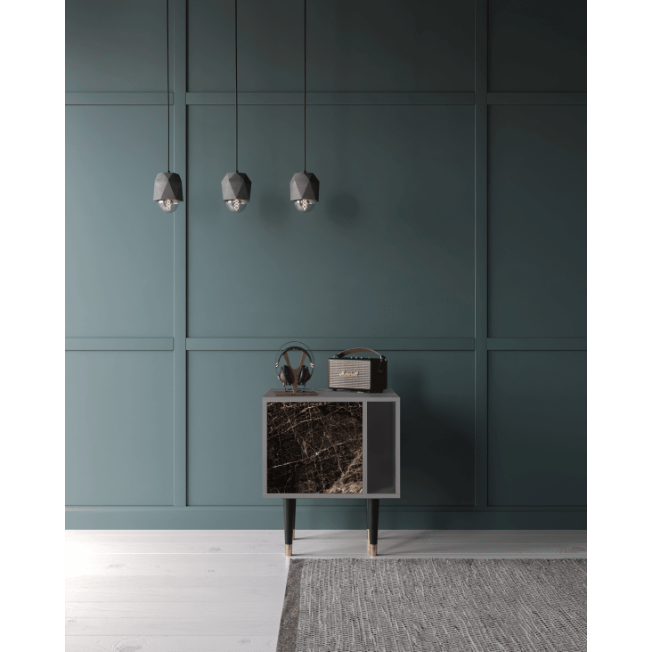 Comodino nero 1 porta L 58 cm NIGHT ABYSS | Maisons du Monde
