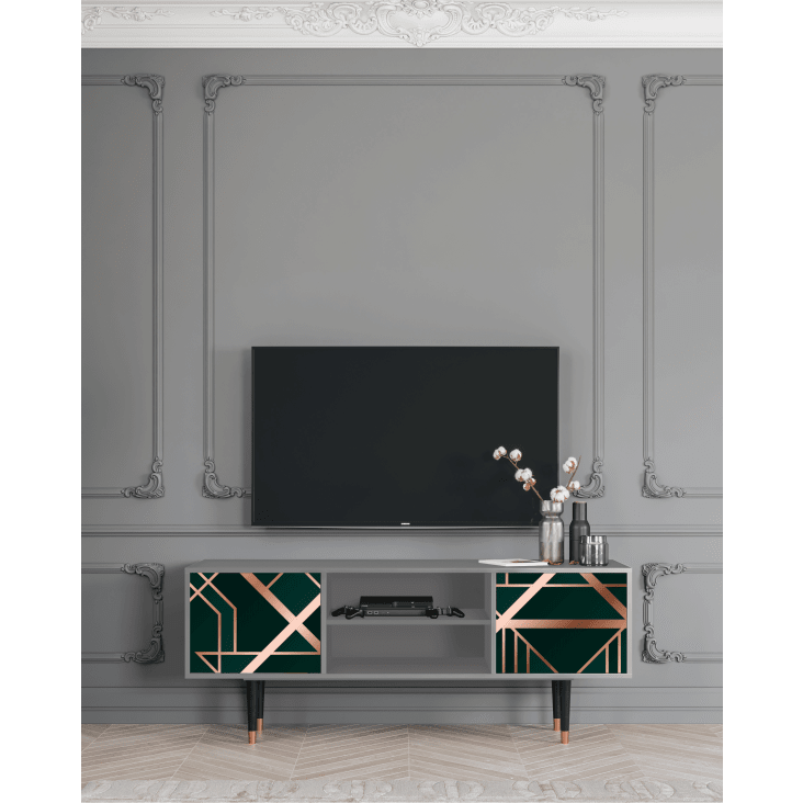 Mueble de TV verde 2 puertas L 170 cm EMERALD GATSBY | Maisons du Monde