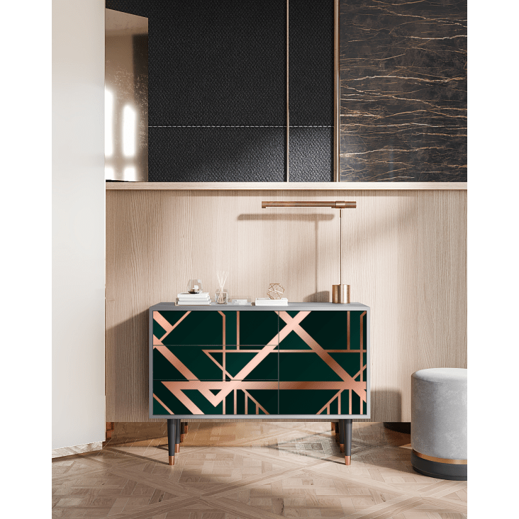 Credenza verde 3 cassetti e 1 anta L 115 cm EMERALD GATSBY | Maisons du Monde