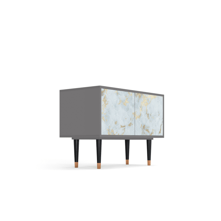 Aparador bajo blanco claro 2 puertas L 94 cm GOLDEN WAVES | Maisons du ...