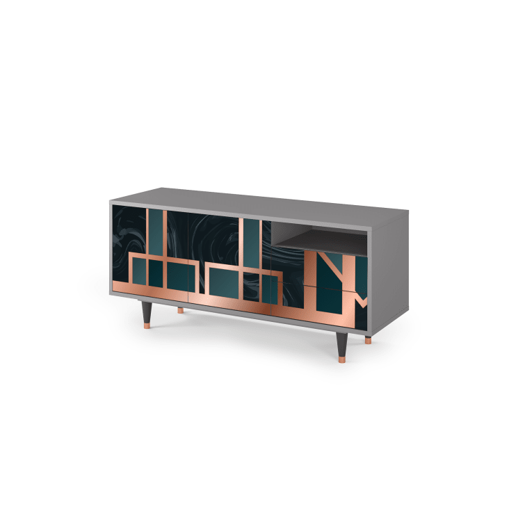 Mueble de TV azul-verde 2 cajones y 2 puertas L 125 cm EMERALD METRO | Maisons du Monde