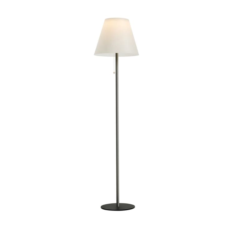 Solar-Stehlampe mit wiederaufladbarem Akku und grauer Struktur H158 cm ...