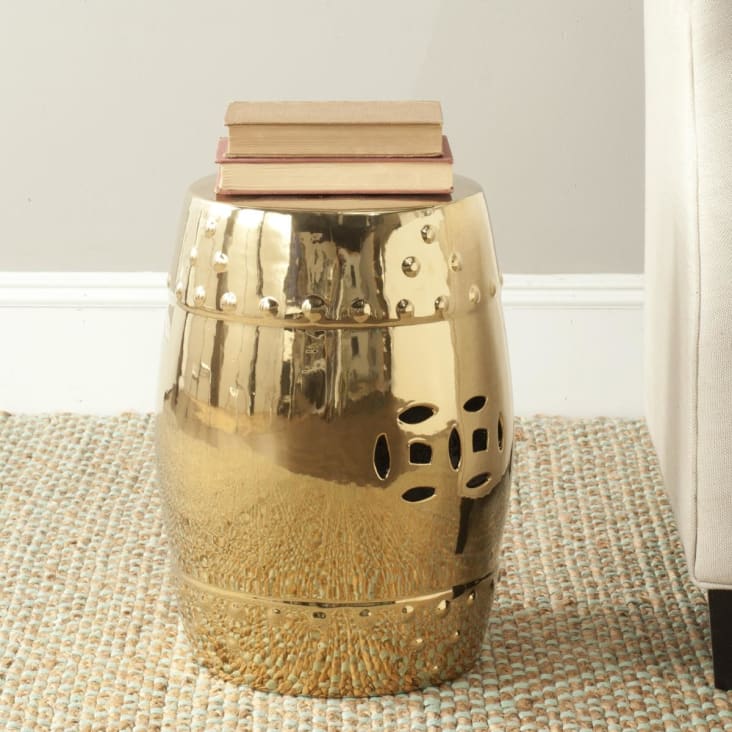 Gold ceramic stool store
