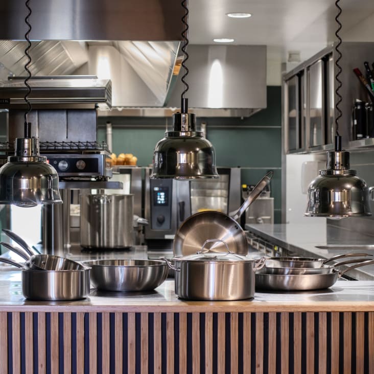 Lot de 3 casseroles en acier inoxydable - tous feux Triply | Maisons du ...