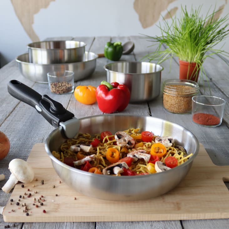 Lot de 3 poêles amovibles en acier inoxydable - tous feux Iris ...