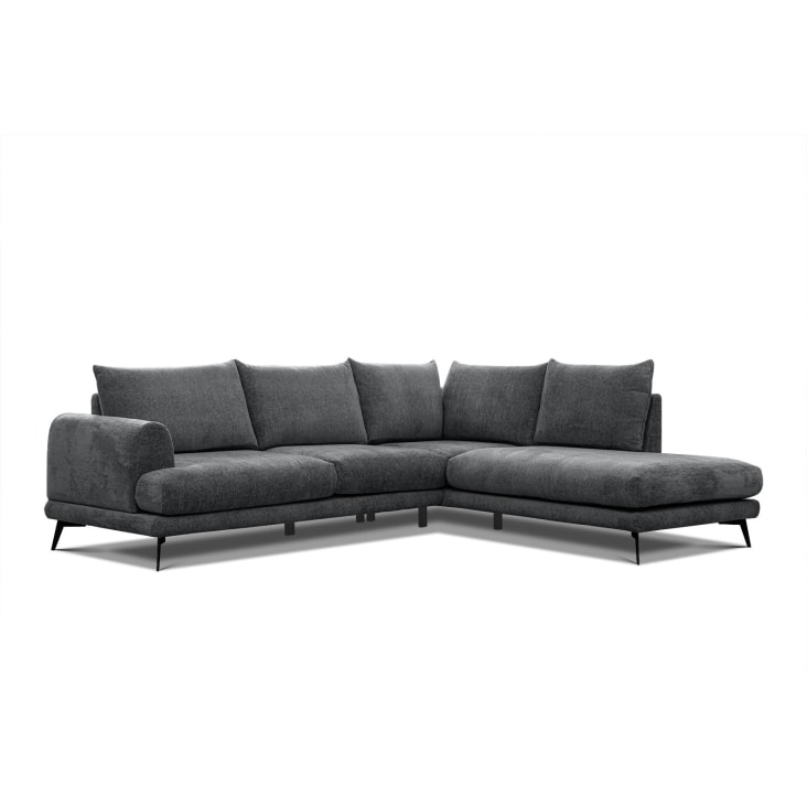 5 Sitzer Ecksofa in Stoff dunkelgrau Adria Maisons du Monde