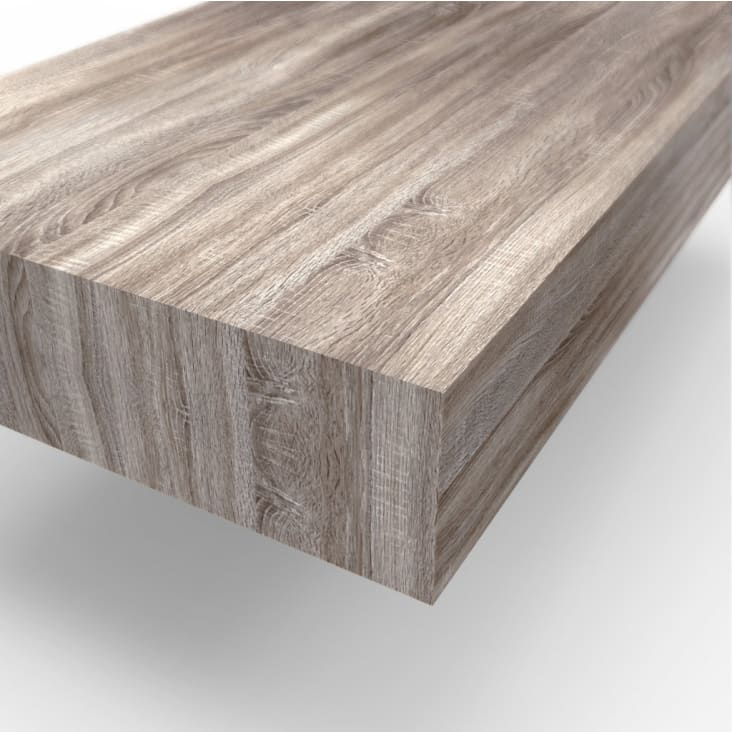 Mueble de baño de 4 piezas en melamina tabaco claro/blanco Astra ...