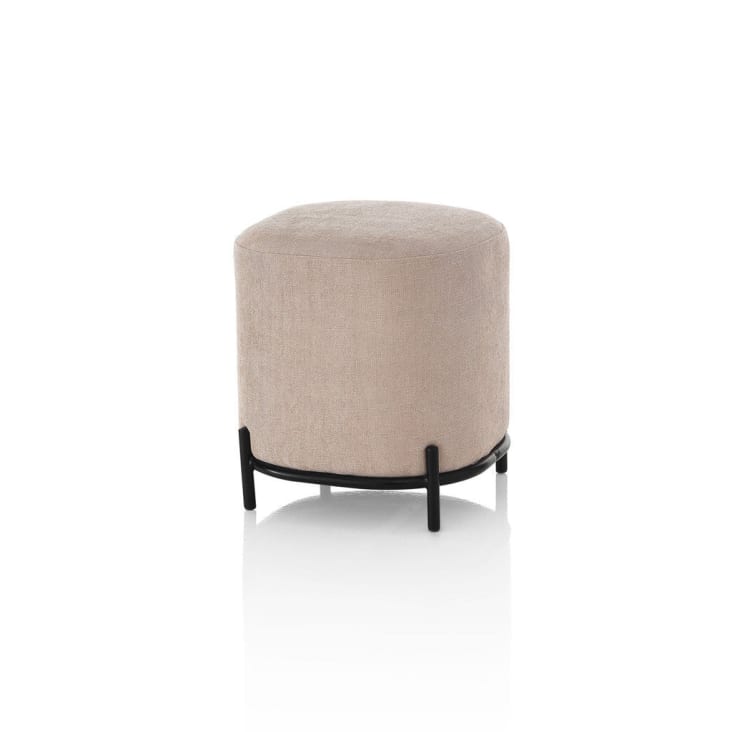 Puf de metal y tela rosa Elly | Maisons du Monde