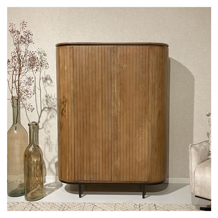 Hohes Sideboard mit 2 Türen aus massivem Mangoholz Menton | Maisons du ...