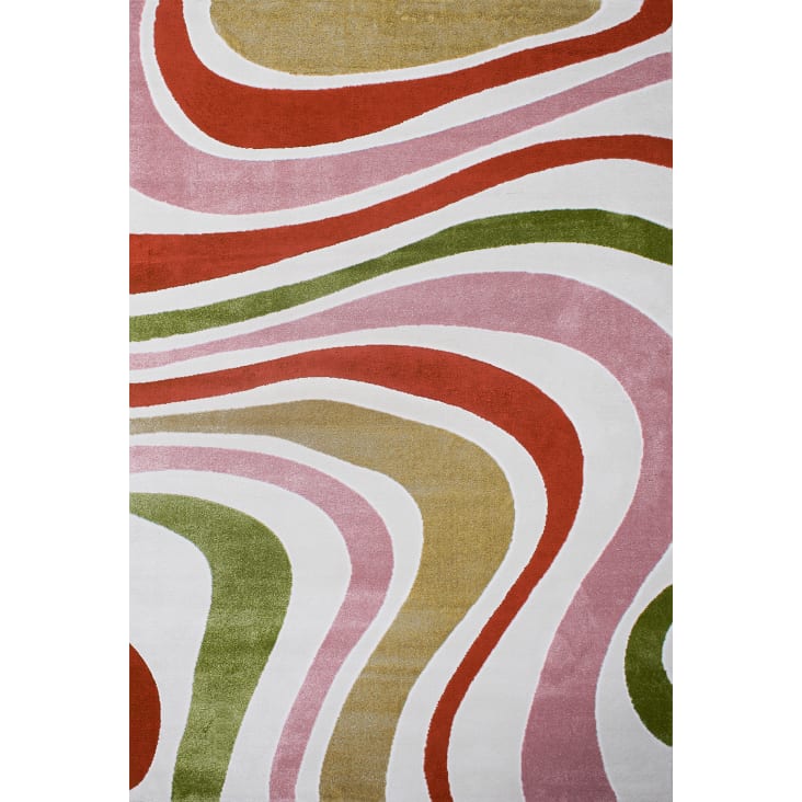 Grafischer Teppich mit kurzem Flor - bunt - 200x900 cm MEMPHIS ...