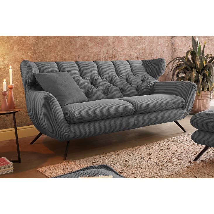 Stilvolle Sofa 3 Sitzer Grau Bild
