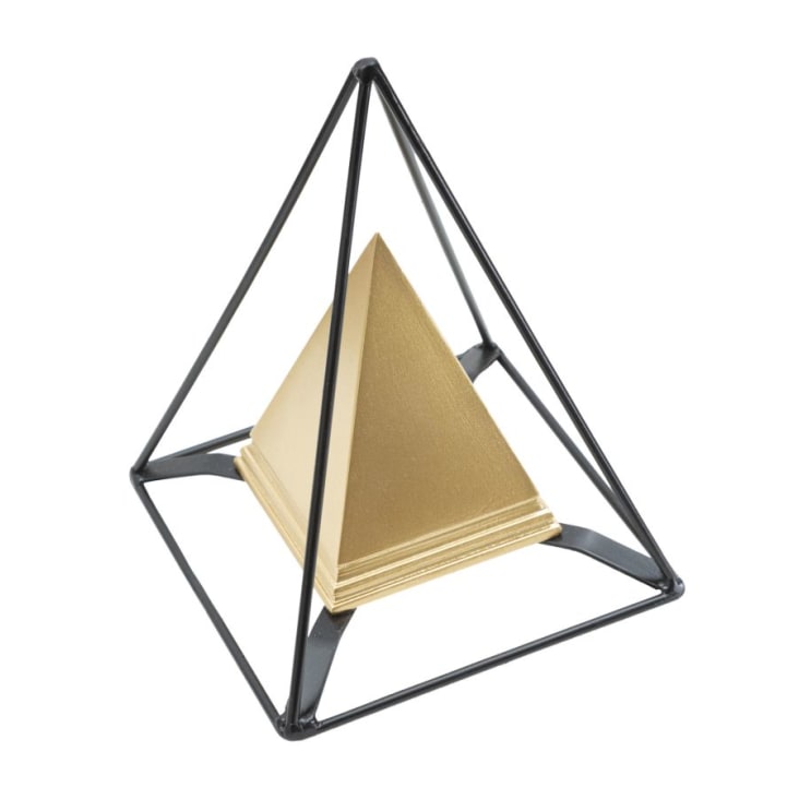 Pirámide de metal dorado con estructura negra 15x15x21 cm Gold ...