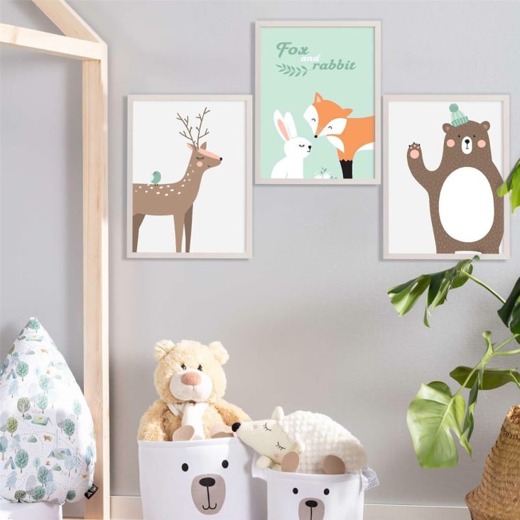 Tableau Enfants Bois Marron Forest friends | Maisons du Monde