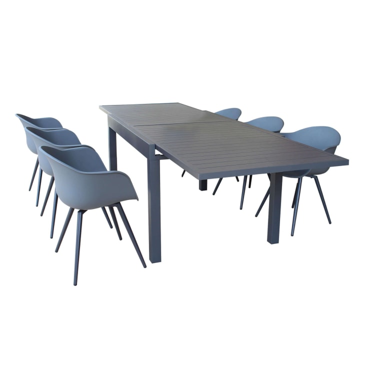 set tavolo in alluminio cm 135/270 x 90 x 75 h con 6 Poltrone Dynamo ...