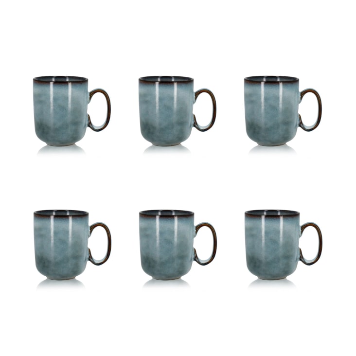 Lot de 6 mugs en grès bleu 40cl Aronal | Maisons du Monde