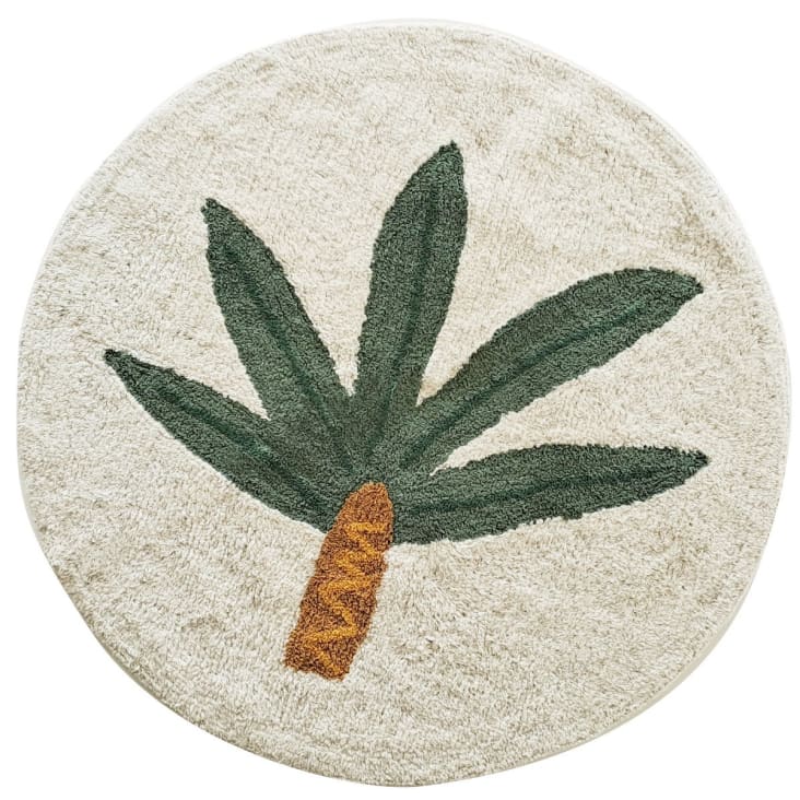 Tapis enfant rond coton tufté 80x80cm Palmier | Maisons du Monde