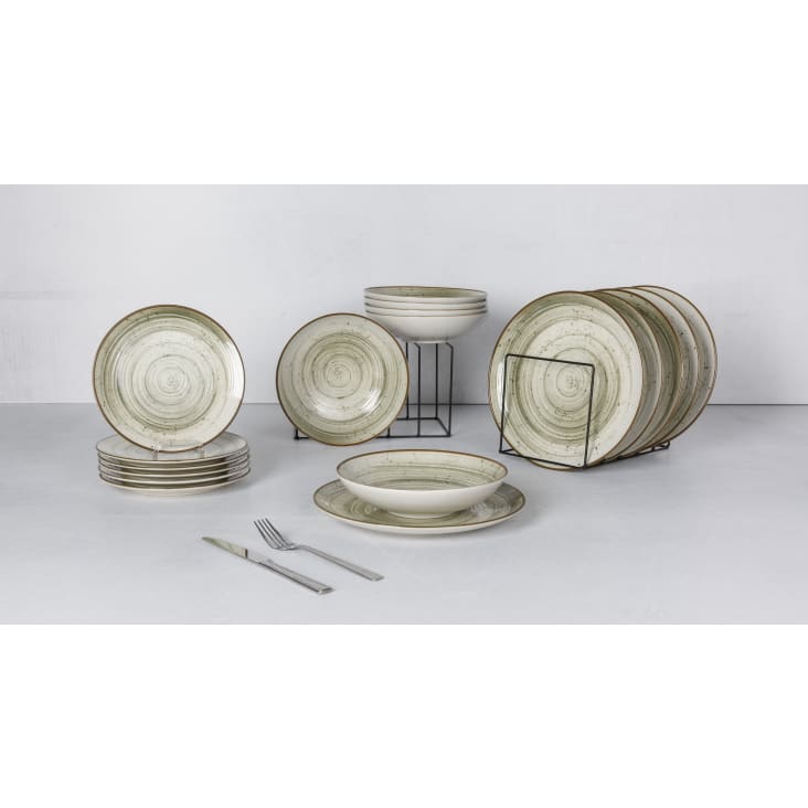Tafelservice aus Steingut, grûn, 24 telig SINTRA | Maisons du Monde