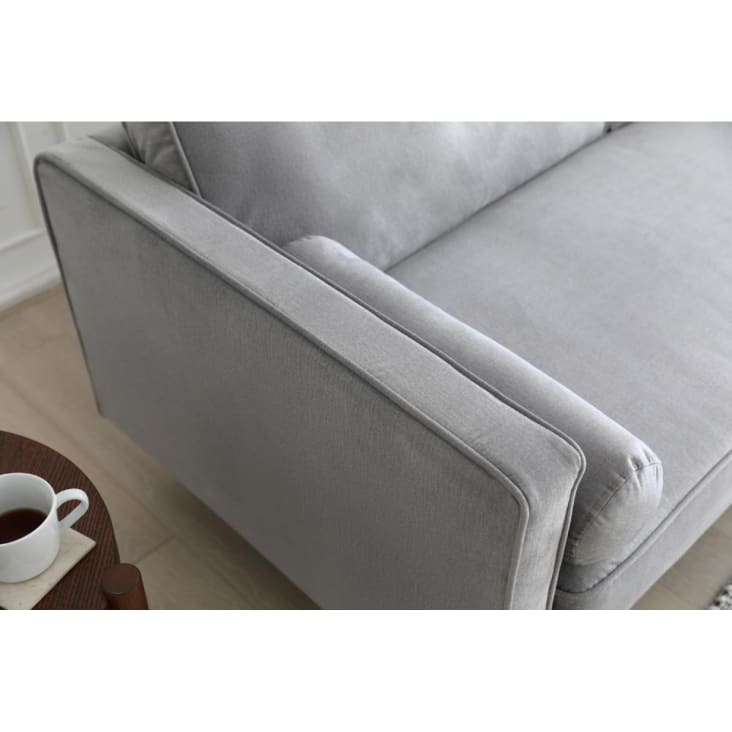 Canapé 3 places en velours gris clair Nalha | Maisons du Monde