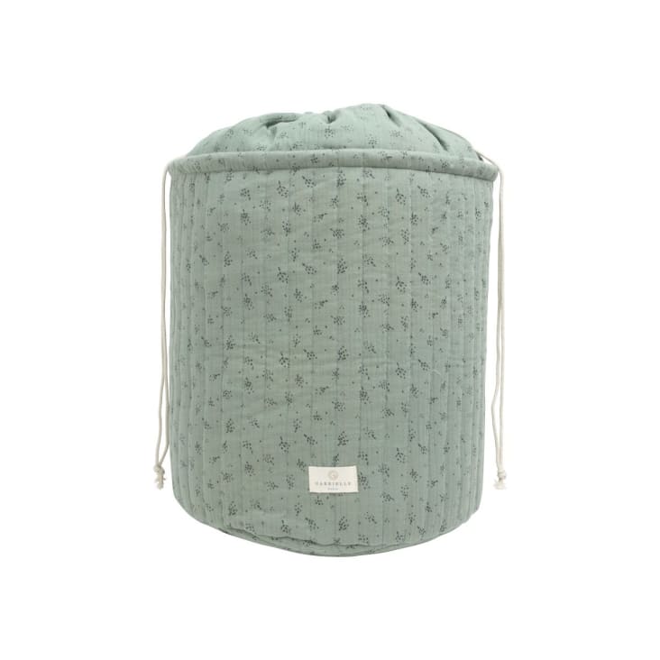 Grand pochon en gaze de coton imprimé vert Green & kids | Maisons du Monde