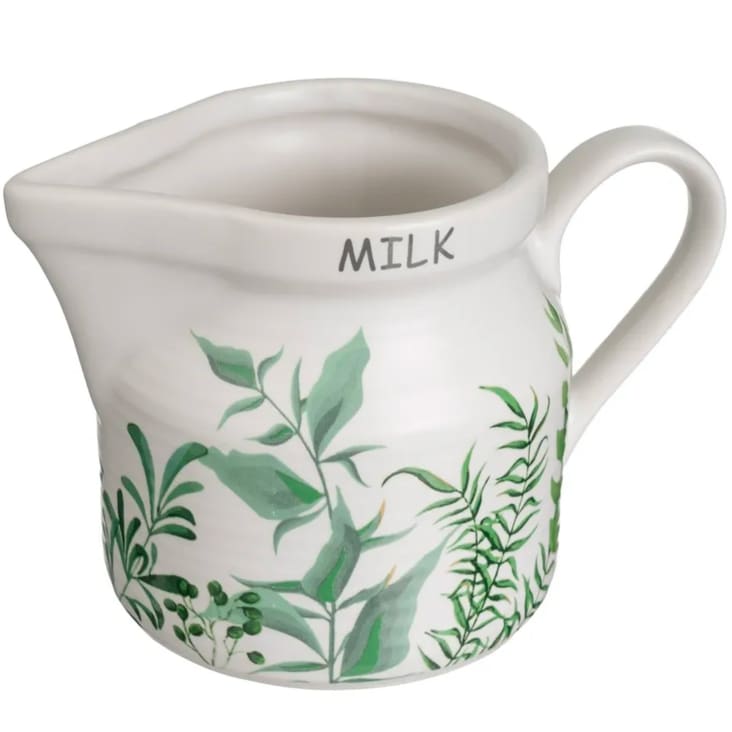 Sucrier + pot à lait en céramique blanche motif feuillage | Maisons du ...