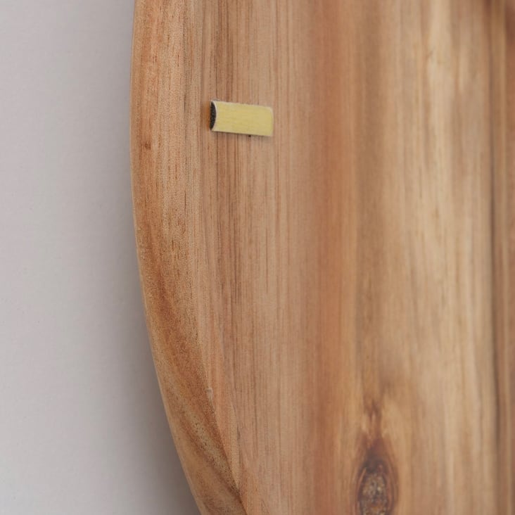 Horloge murale en acacia et métal doré 30x35x4cm | Maisons du Monde