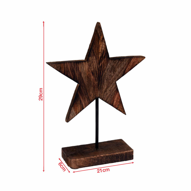 Dekorativer Stern zum Aufstellen aus braunem Mangoholz | Maisons du Monde