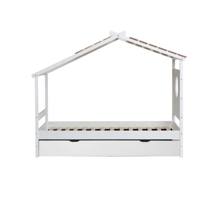 Cama cabaña + cama de arrastre madera blanco 90x190cm Hansel | Maisons ...