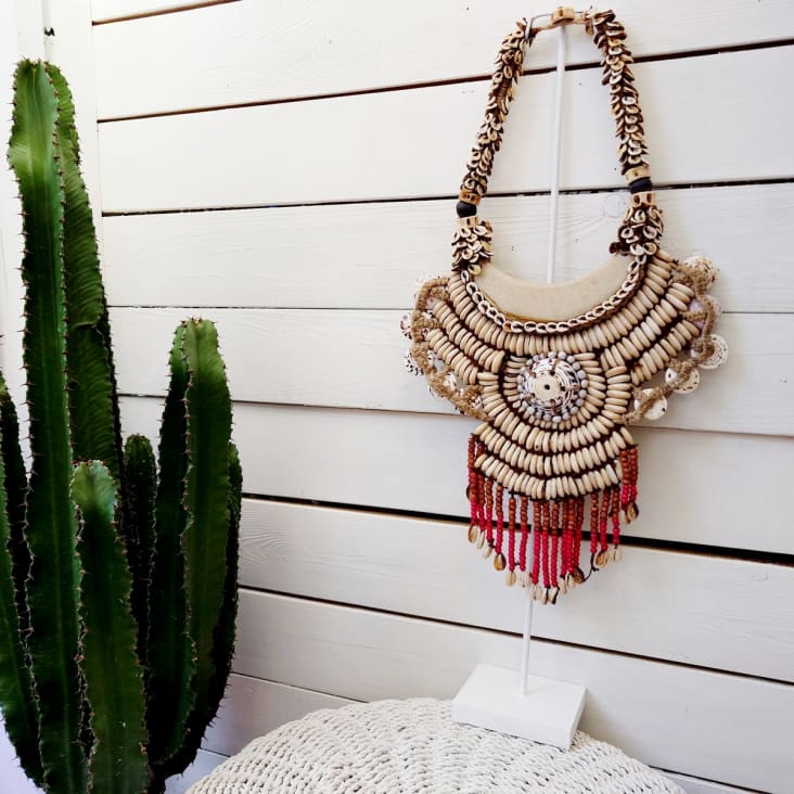 Authentische Statue aus Kaurimuschelaus Muscheln und Stein, 32x72 cm ...