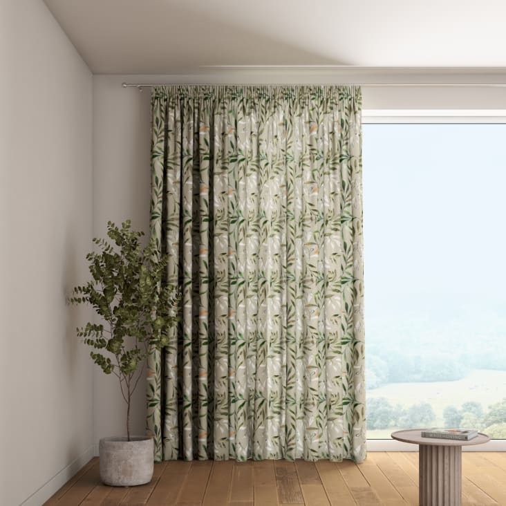Vorhang aus Baumwolle mit Kräuselband, grau und grün, 130x245 cm Eden ...
