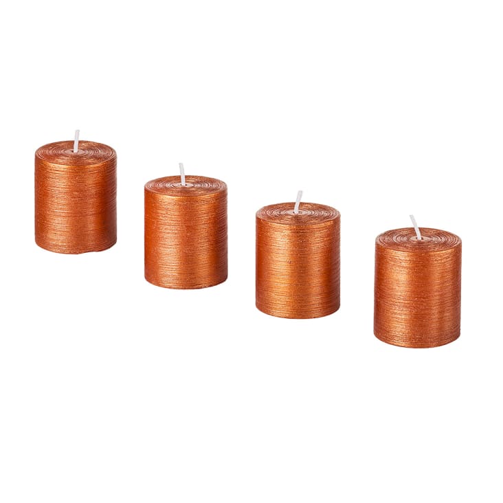Set de 4 bougies cylindriques rouges H5 Stripes | Maisons du Monde