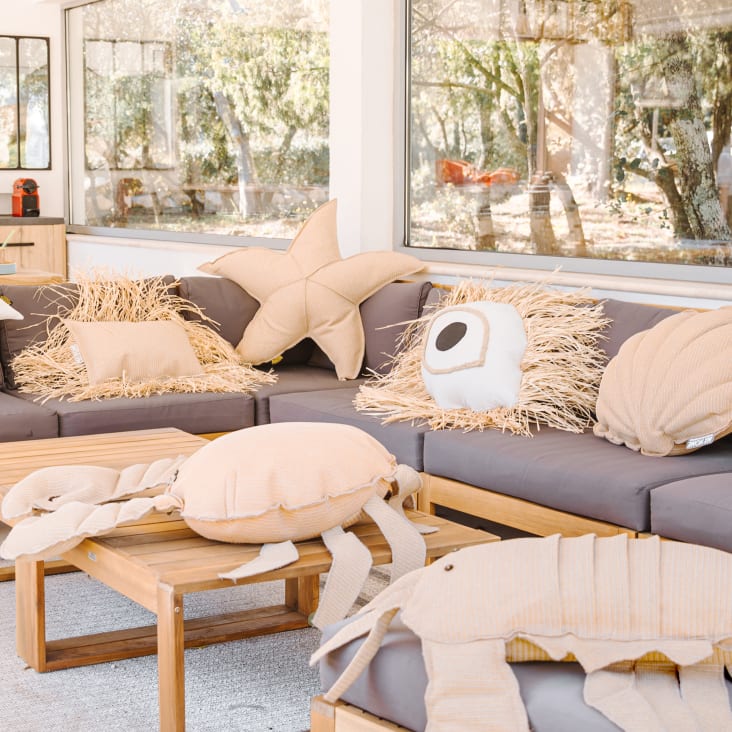 Outdoor-Kissen Krabbe in Bast-Optik | Maisons du Monde