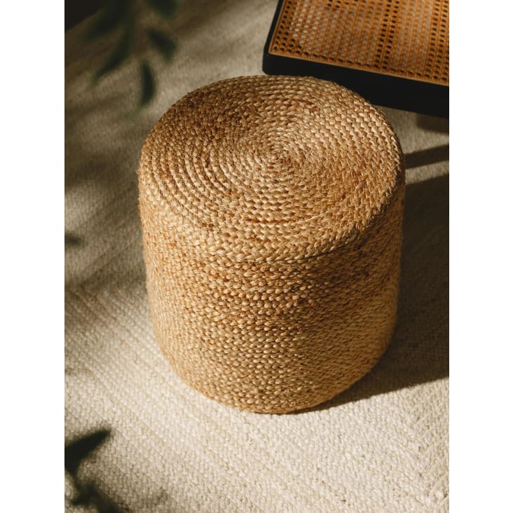 Pouf en jute fait main marron clair 40x40x40 Jutta | Maisons du Monde