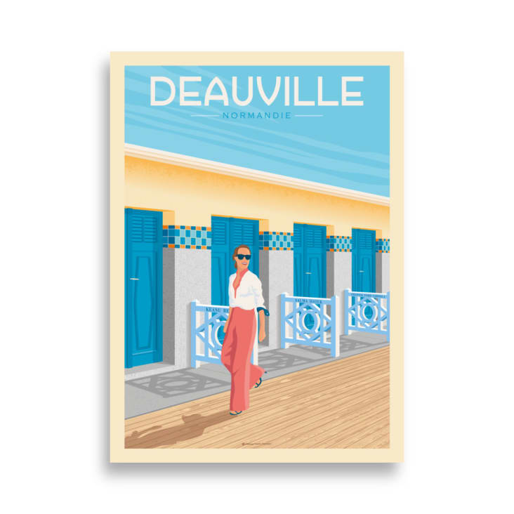 Affiche Deauville Normandie France - Les Planches 21x29,7 cm | Maisons du Monde